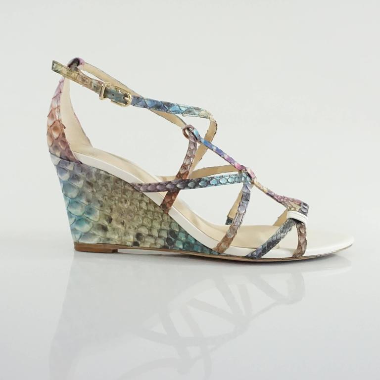 Alexandre Birman Multi Snake Strappy Wedges - 36.5 For Sale at 1stDibs