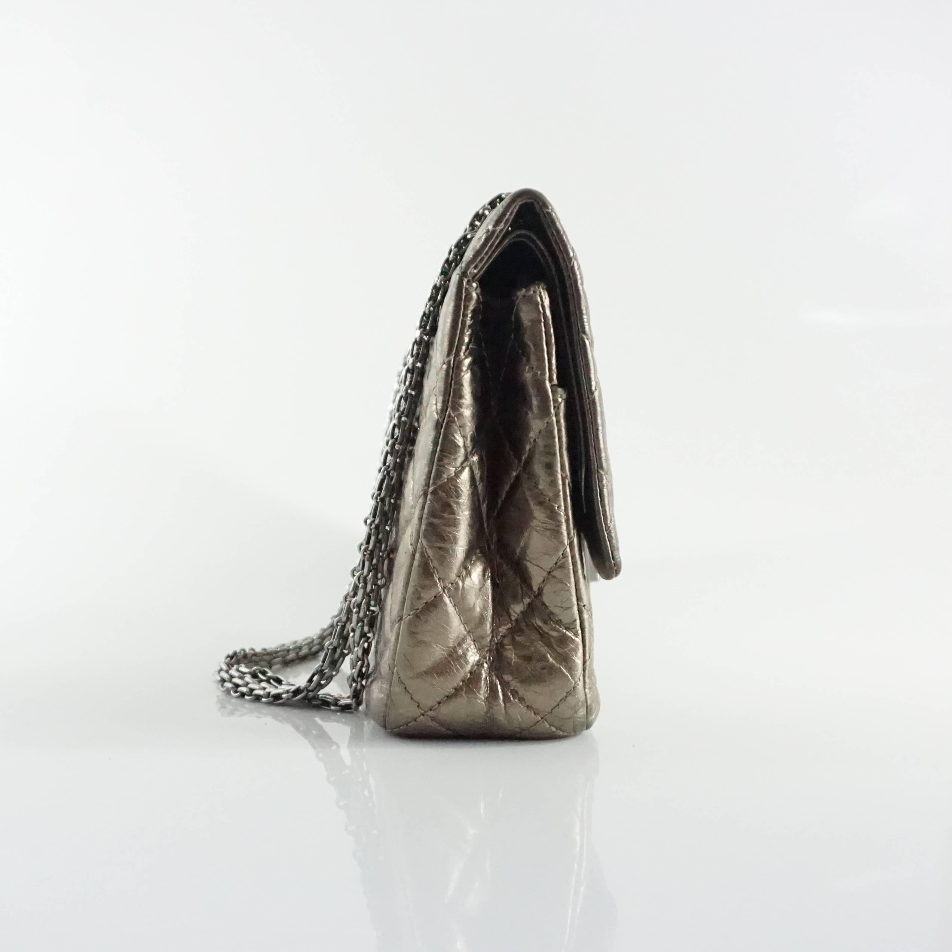 Chanel Pewter 2.55 Reissue 227 Double Flap Bag - 2006 For Sale at ...