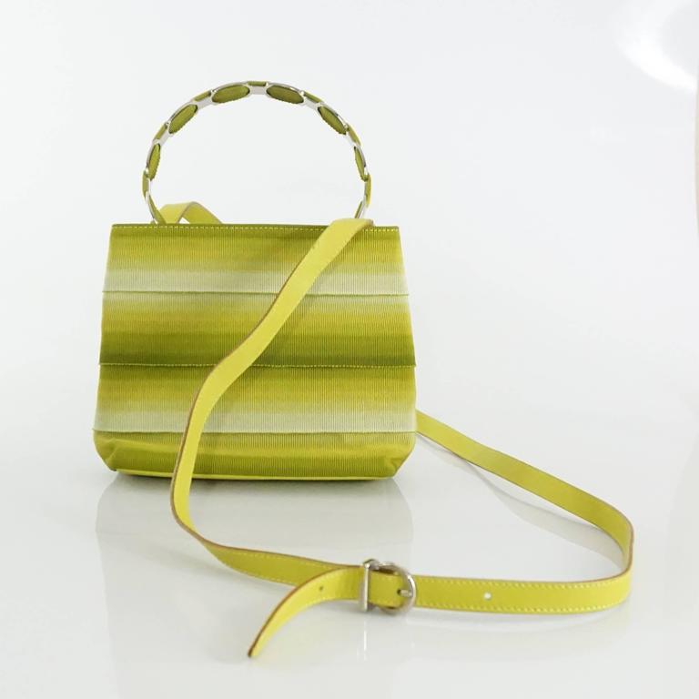 Salvatore Ferragamo Chartreuse Gros Grain Handbag For Sale at 1stDibs
