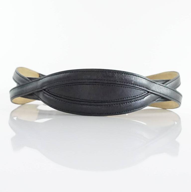 Alaia Black Leather Double Strap Woven Belt - 70 For Sale at 1stDibs ...
