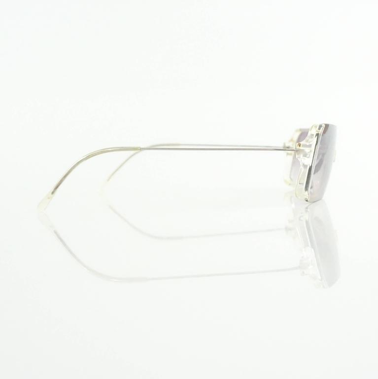 Prada Clear Rectangular Sunglasses with Purple Tinted Lenses at 1stDibs ...