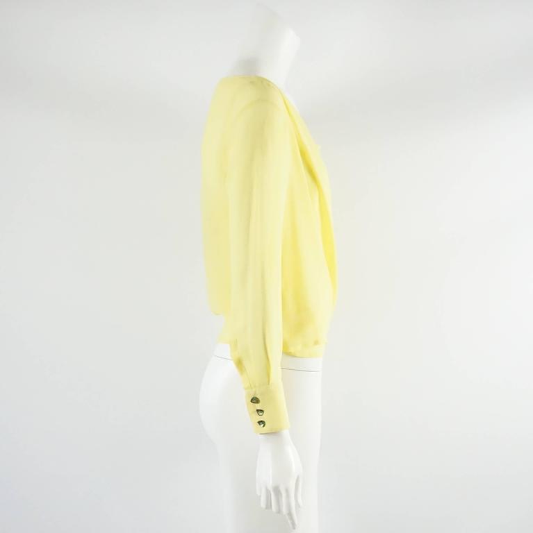 Versace Yellow Silk Blouse with Lace Tank Top - 40 - 1990's at 1stDibs ...