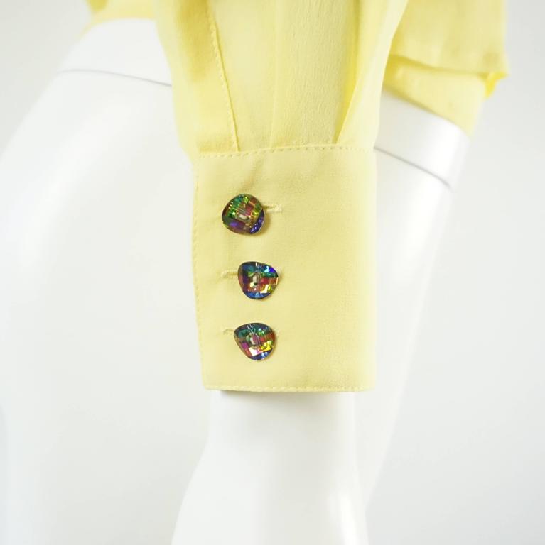 Versace Yellow Silk Blouse with Lace Tank Top - 40 - 1990's at 1stDibs ...