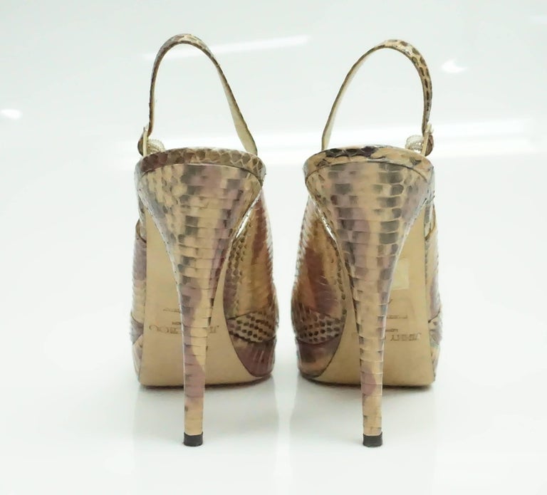 Jimmy Choo Pink Python Slingbacks - 40 For Sale at 1stDibs