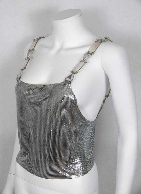 Paco Rabanne Style Silver Metal Mesh Tank Top at 1stDibs | metal mesh top