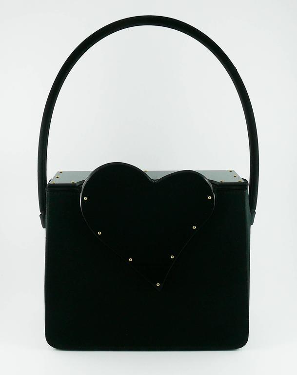 Yves Saint Laurent YSL Vintage Iconic Black Box Handbag with Lucite ...