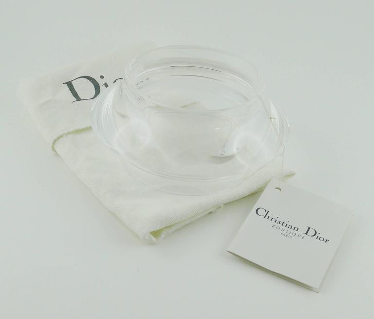 Christian Dior Boutique Space Age Chunky Clear Lucite Cuff Bracelet For ...