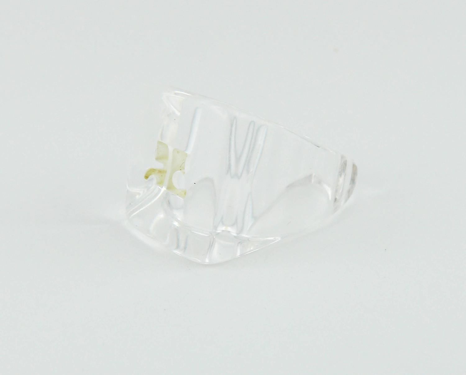 Andre Courreges Vintage Clear Lucite "Ice Cube" Ring For Sale at 1stdibs
