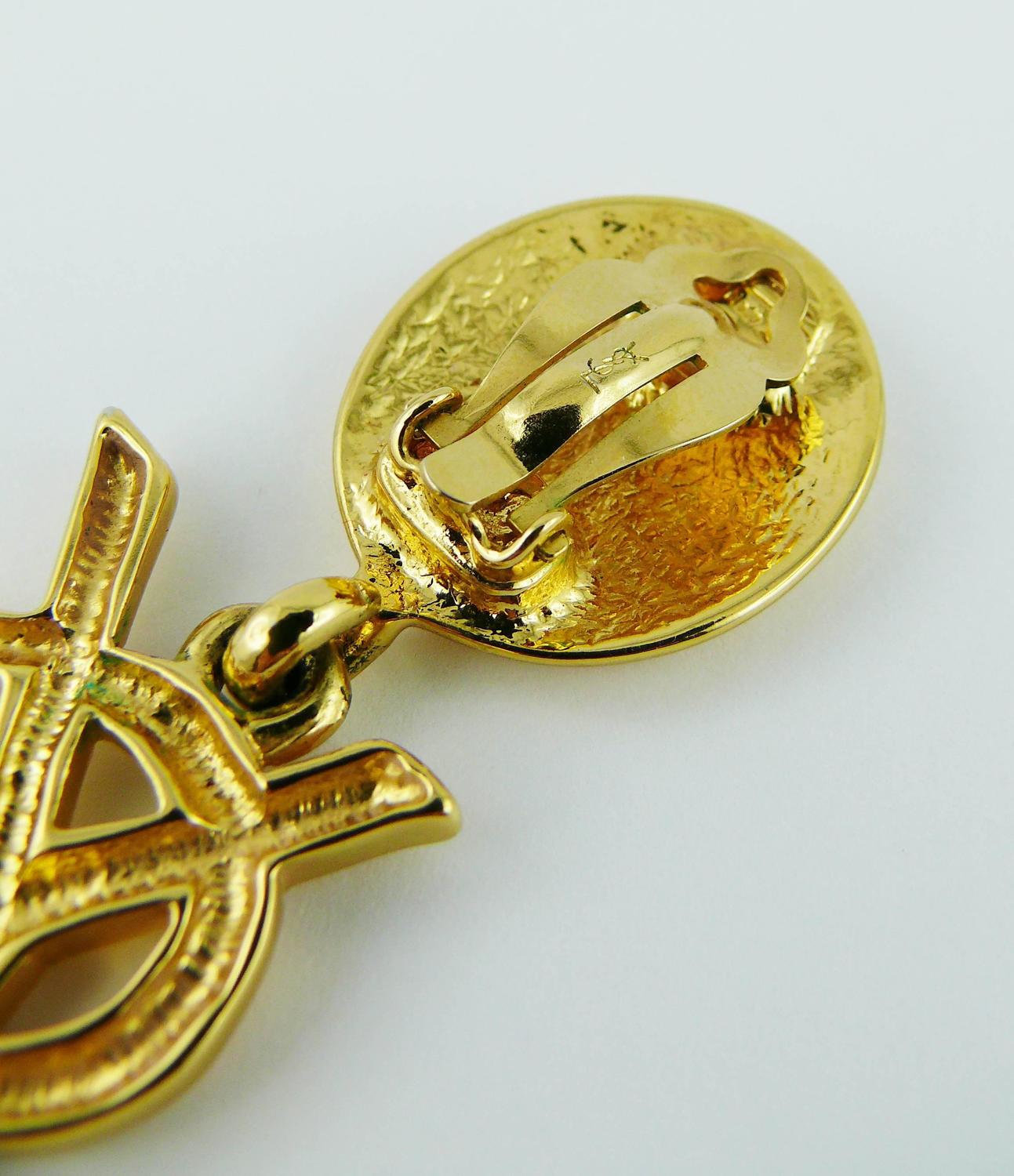 Yves Saint Laurent YSL Vintage Rare Massive Iconic Logo Dangling ...