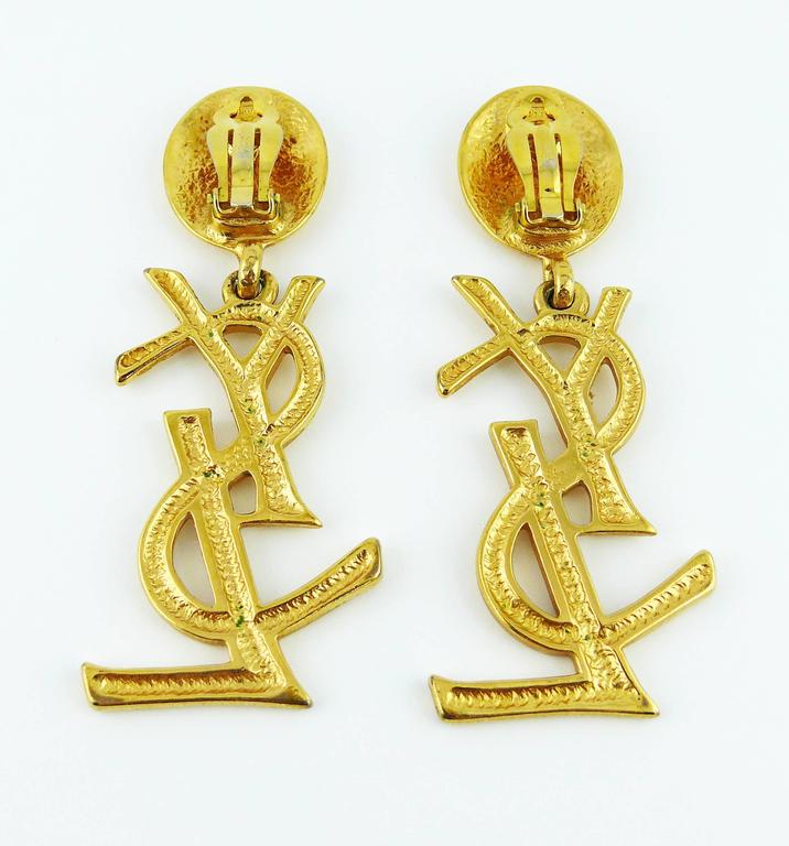 Yves Saint Laurent YSL Vintage Rare Massive Iconic Logo Dangling ...