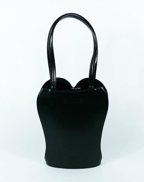 Jean Paul Gaultier Rare 1998 Iconic Black Leather Bustier Handbag at ...