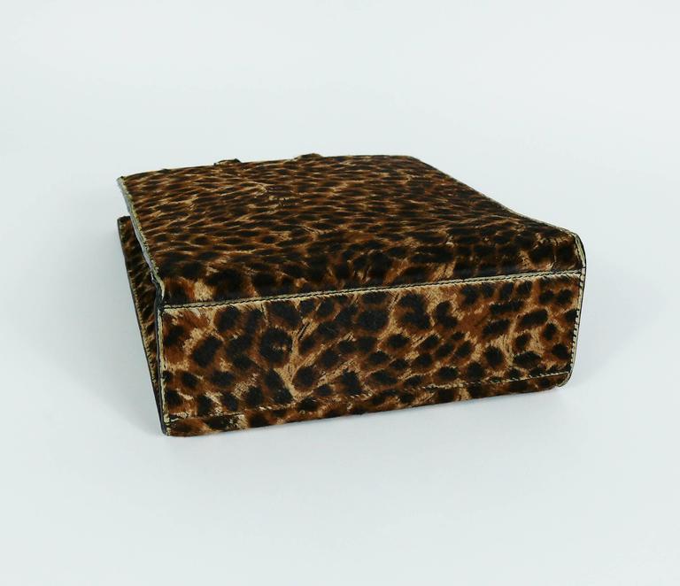 Yves Saint Laurent YSL Vintage Leopard Print Pony Hair Handbag at ...