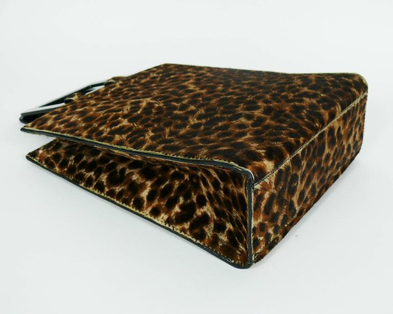Yves Saint Laurent YSL Vintage Leopard Print Pony Hair Handbag at ...