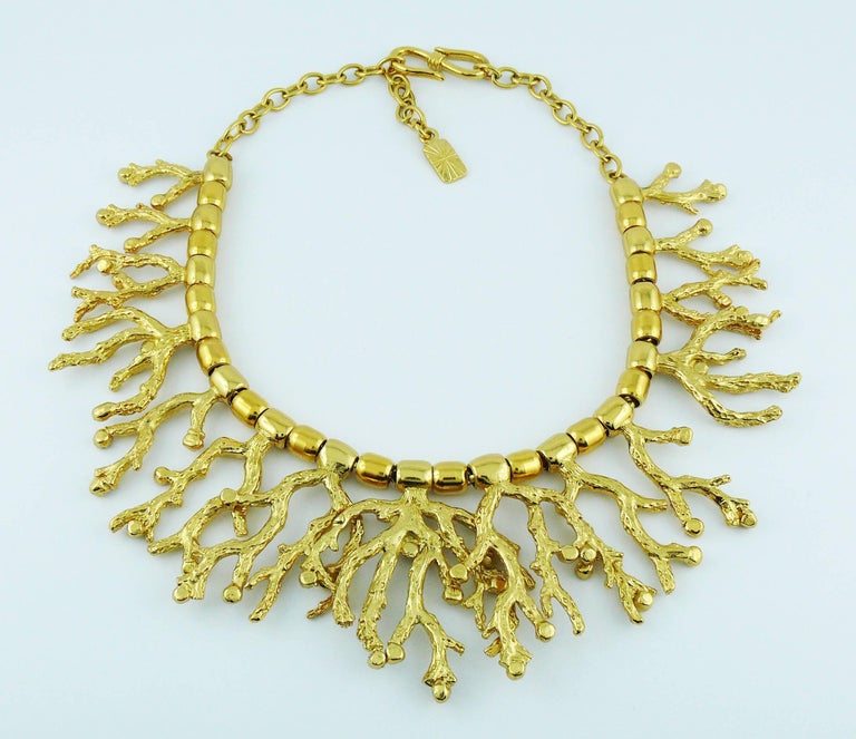 Yves Saint Laurent YSL Vintage Iconic Coral Design Necklace For Sale at ...