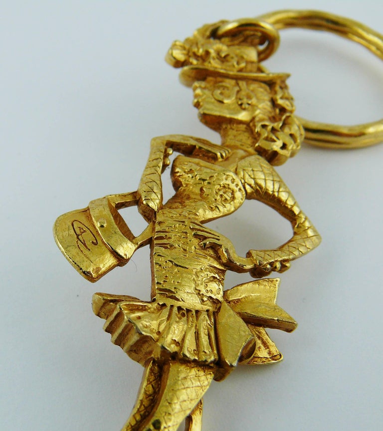 Christian Lacroix Vintage Gold Toned Figural Key Ring Bag Charm at 1stDibs