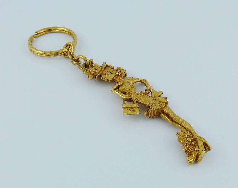 Christian Lacroix Vintage Gold Toned Figural Key Ring Bag Charm at 1stDibs