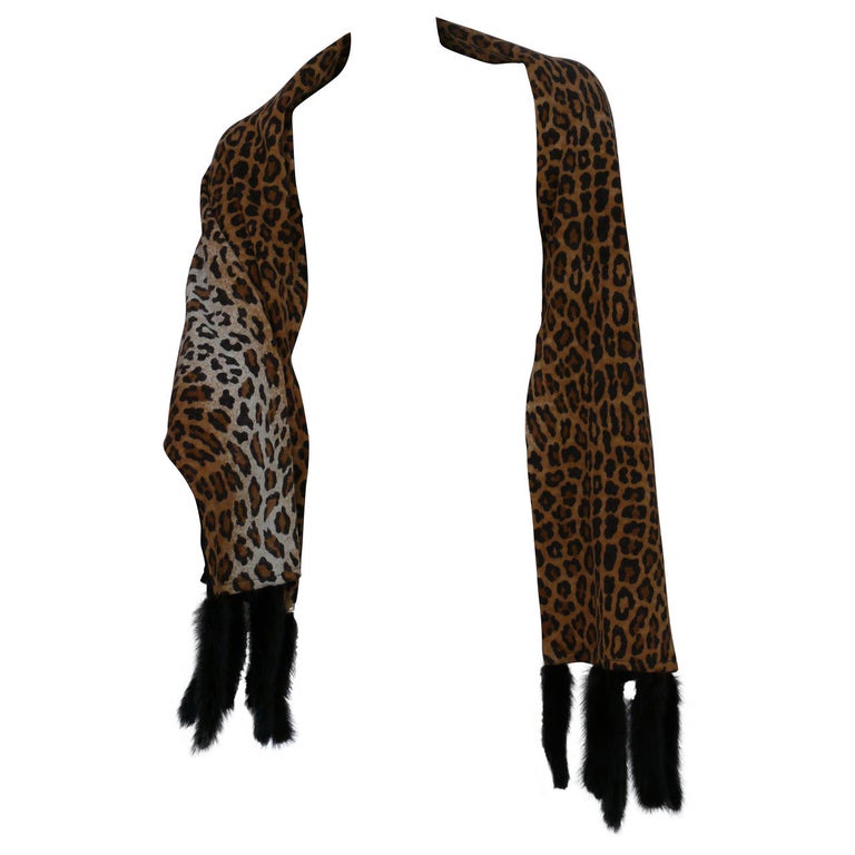 Isadora Paris Faux Leopard Print Stole For Sale at 1stDibs