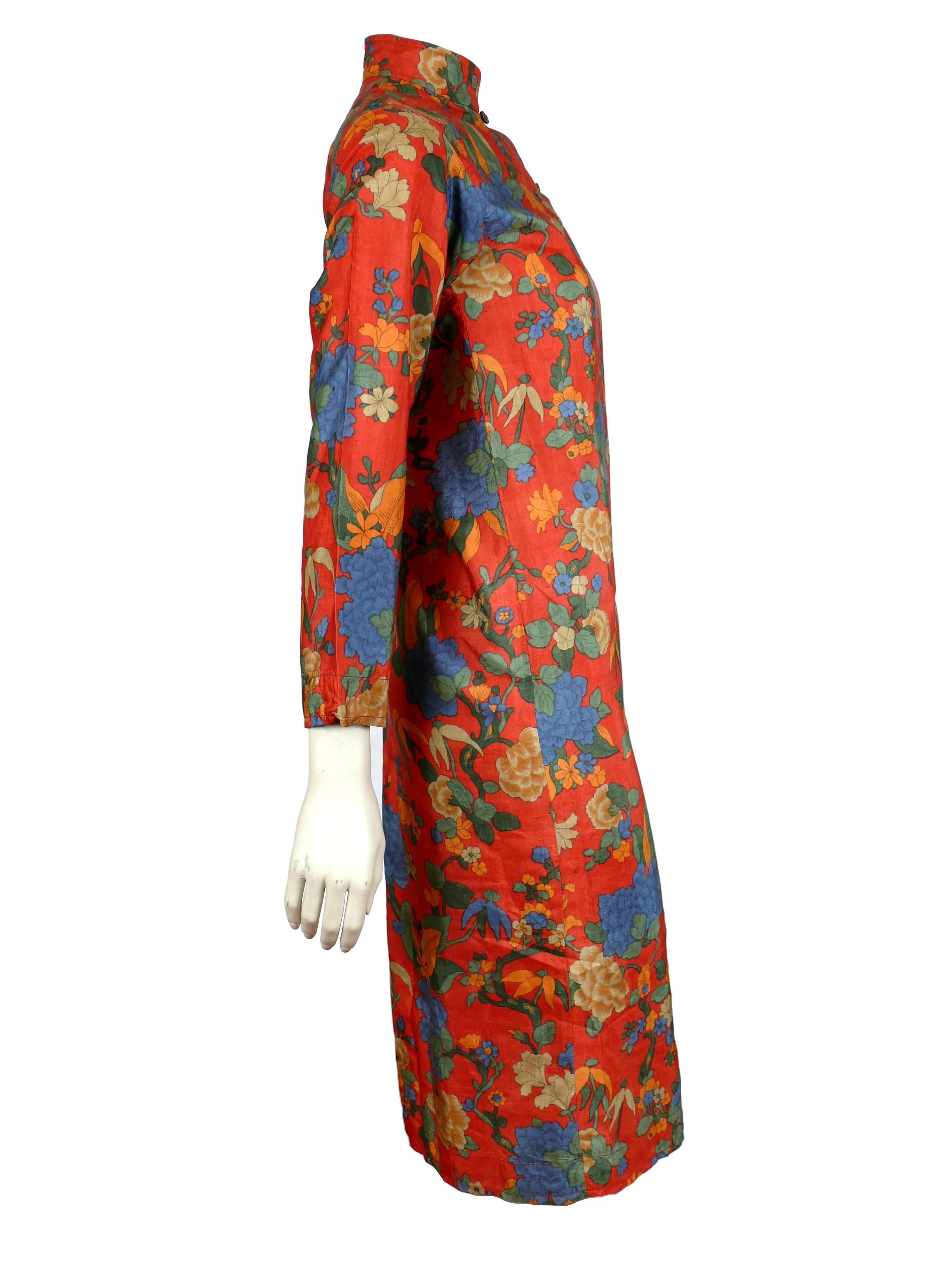 Yves Saint Laurent YSL 1978s Chinese Collection Floral Silk Tunic Dress ...