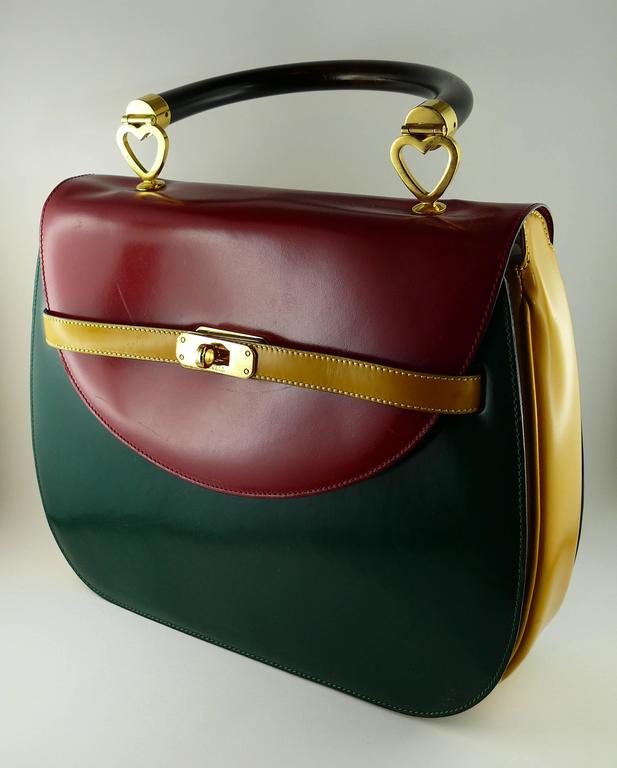 Moschino Vintage Color Block Leather Handbag at 1stDibs | color block ...