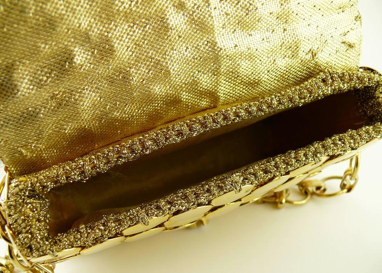 Paco Rabanne Style Vintage 1970s Gold Tone Metal Disc Purse Handbag at ...