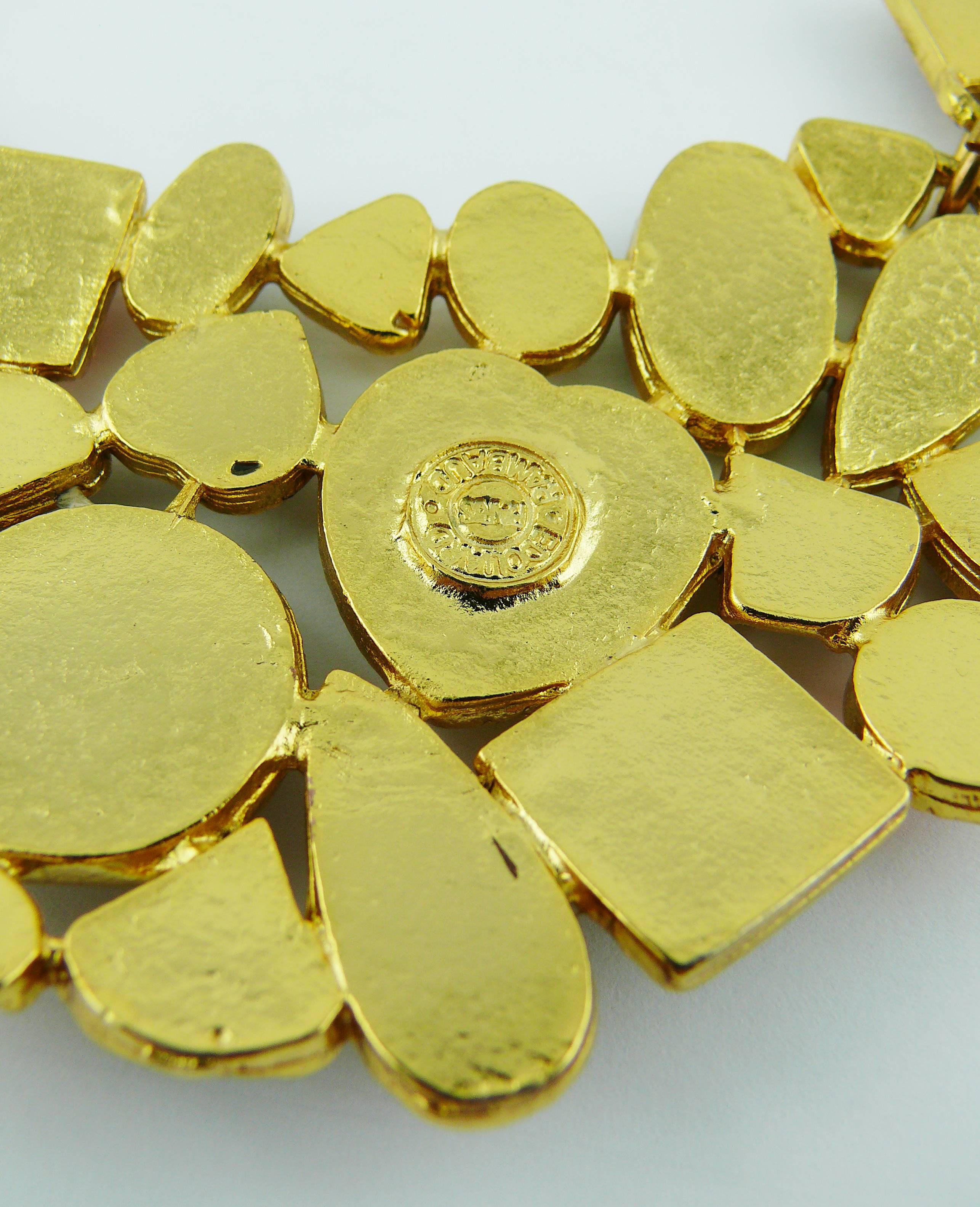 Edouard Rambaud Vintage Multicolored Poured Glass Bib Necklace at 1stDibs