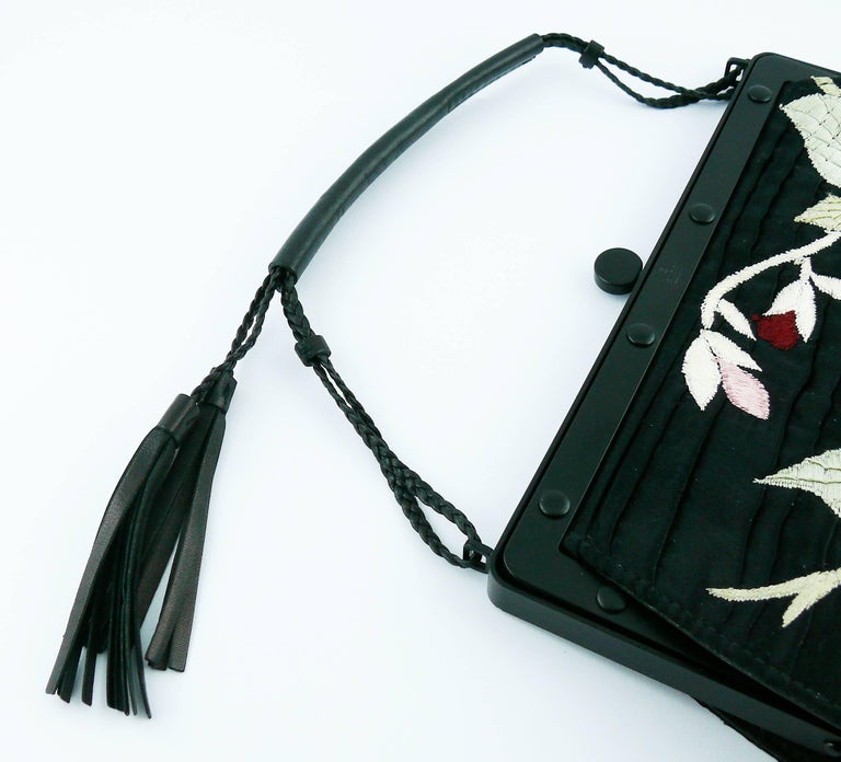 Gucci Rare Embroidered Japanese Flower Style Silk Handbag at 1stDibs ...