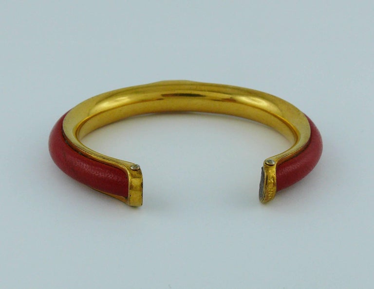 Hermès Vintage Red Leather Kyoto Bangle Bracelet at 1stDibs | hermes ...