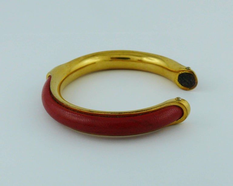 Hermès Vintage Red Leather Kyoto Bangle Bracelet at 1stDibs | hermes ...