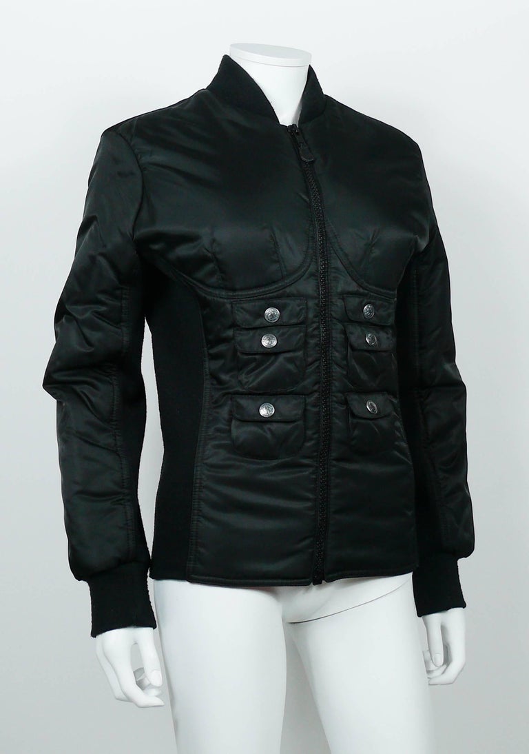 Jean Paul Gaultier Vintage Black "Torso" Bomber Jacket at 1stDibs ...