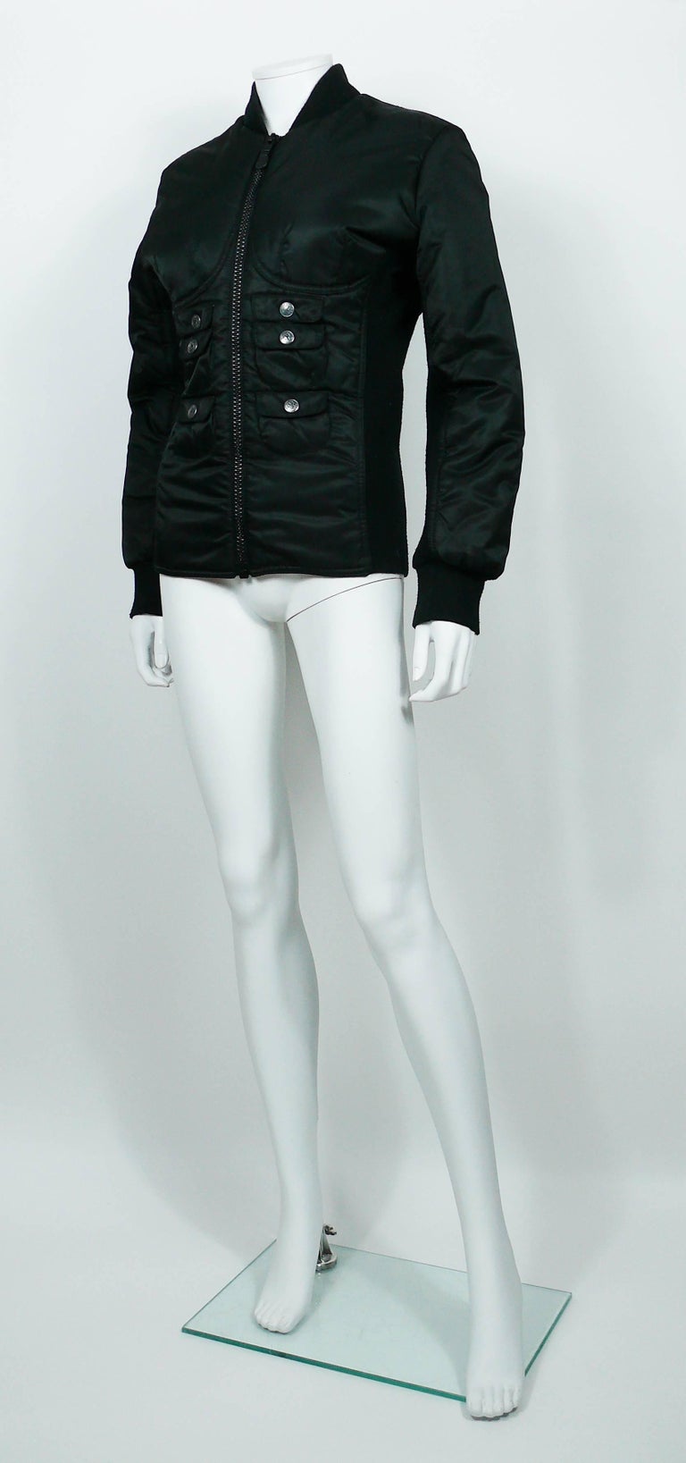 Jean Paul Gaultier Vintage Black "Torso" Bomber Jacket at 1stDibs ...