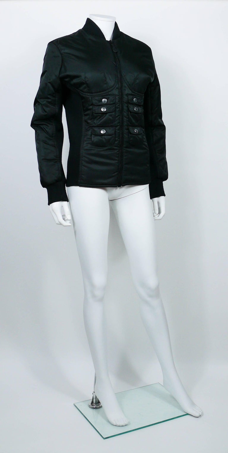 Jean Paul Gaultier Vintage Black "Torso" Bomber Jacket at 1stDibs ...