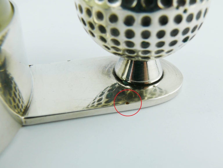 Hermes Vintage Silver Plated Golf Ball Desk Paperweight Magnifier at ...