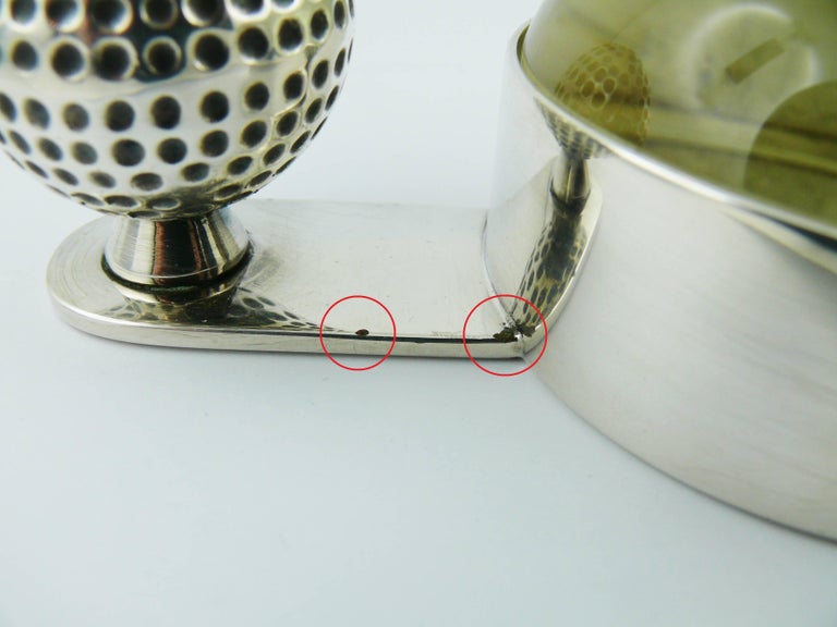 Hermes Vintage Silver Plated Golf Ball Desk Paperweight Magnifier at ...