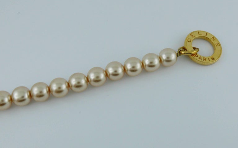 Celine Vintage Long Pearl Necklace Belt at 1stDibs | celine pearl necklace