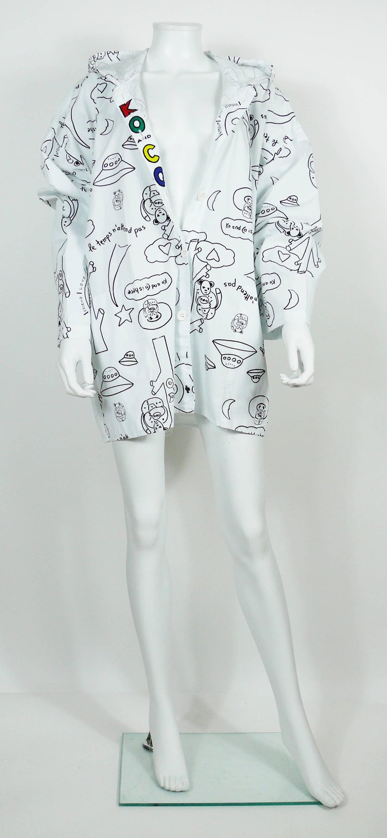 Ko and Co Vintage Cotton Print Hooded Jacket For Sale at 1stDibs