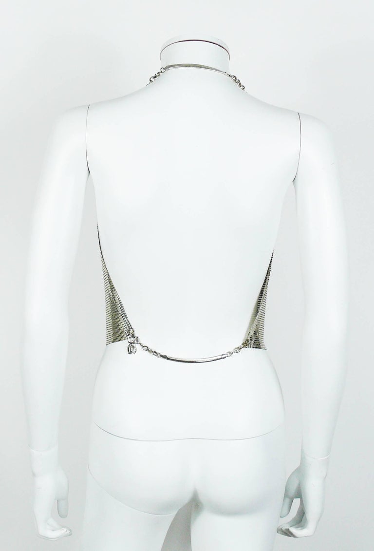 Paco Rabanne Vintage Silver Metal Mesh Draped Backless Top at 1stDibs ...