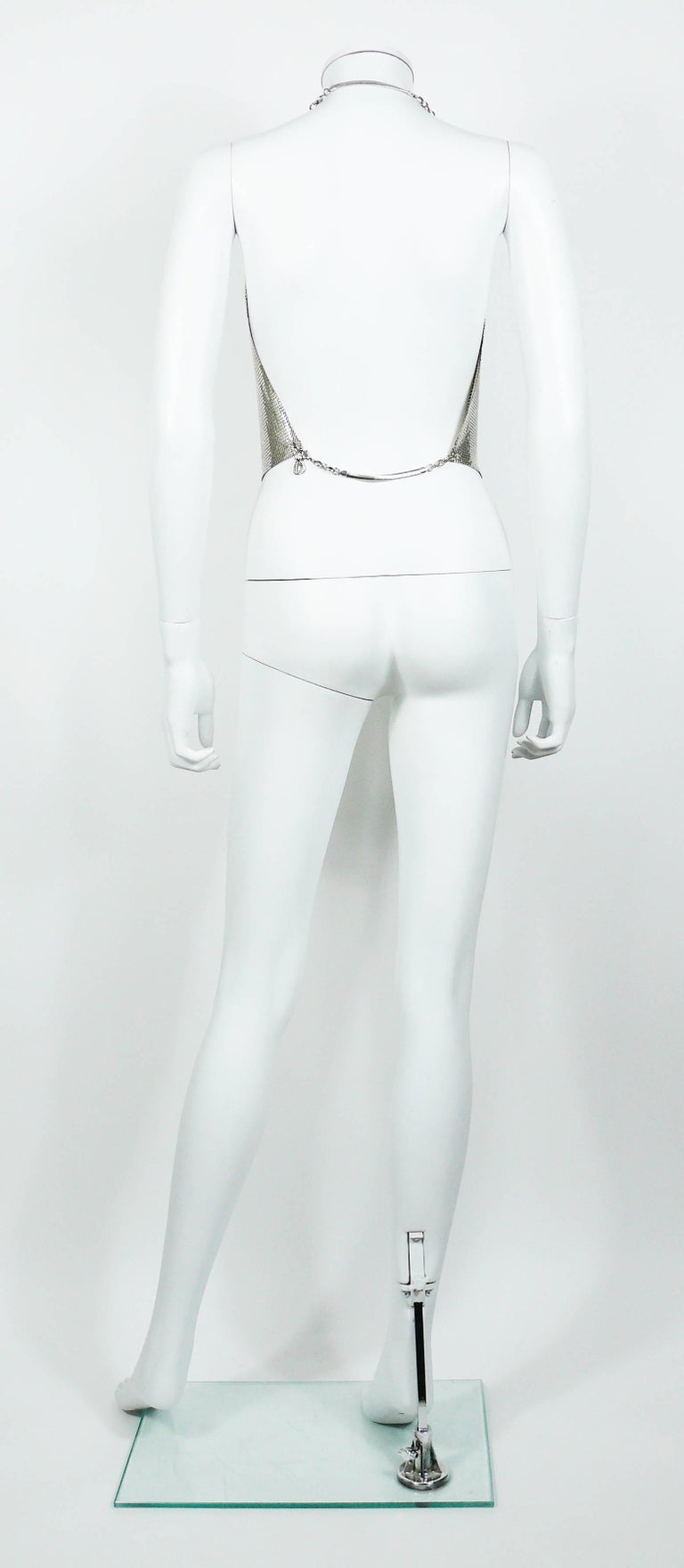 Paco Rabanne Vintage Silver Metal Mesh Draped Backless Top at 1stDibs ...