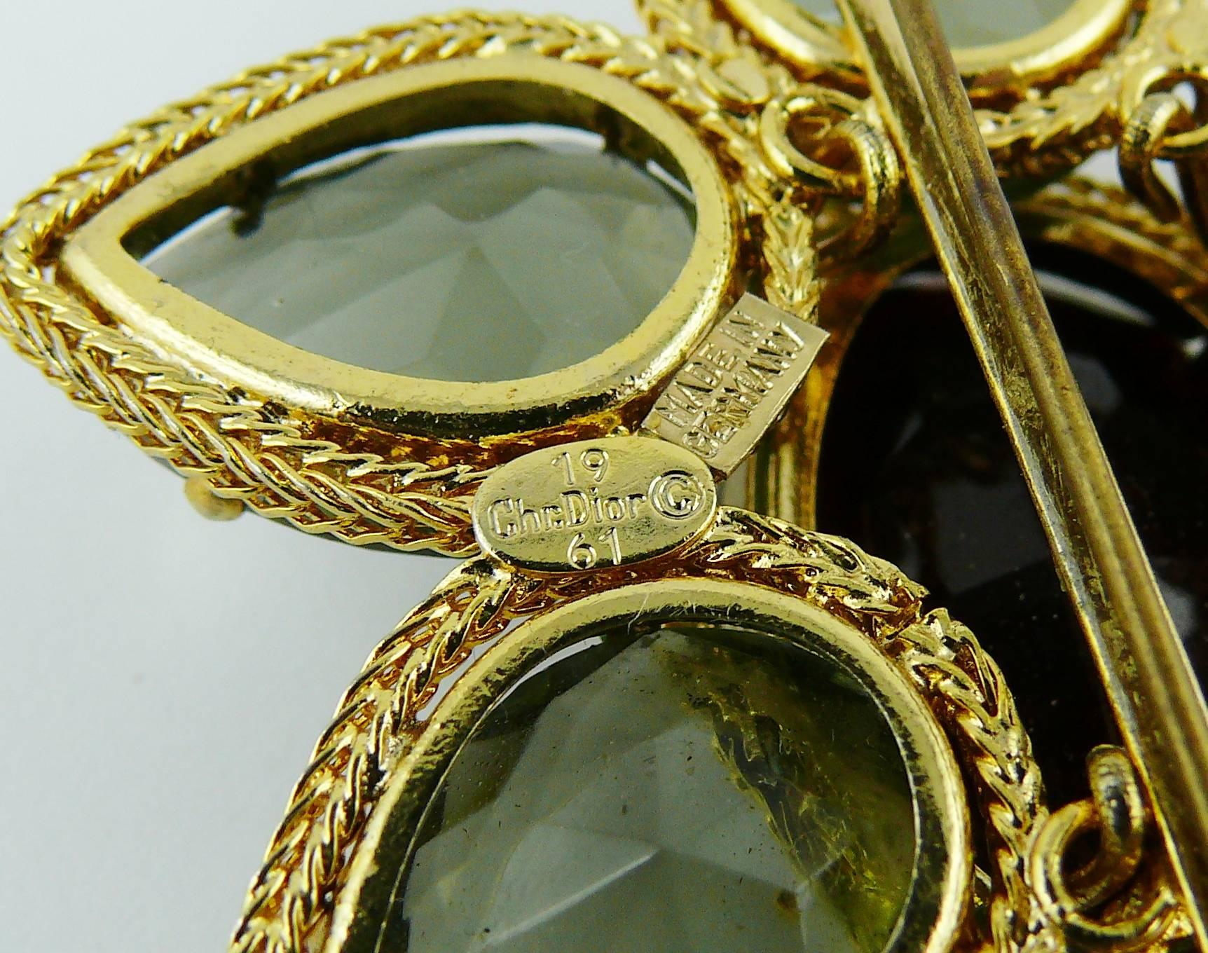 Christian Dior Vintage 1961 Jewelled Flower Brooch at 1stDibs | dior ...