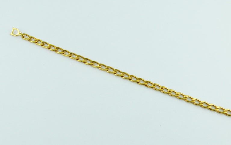 Christian Dior Vintage Jewelled Gold Tone Chain Sautoir Necklace at 1stDibs