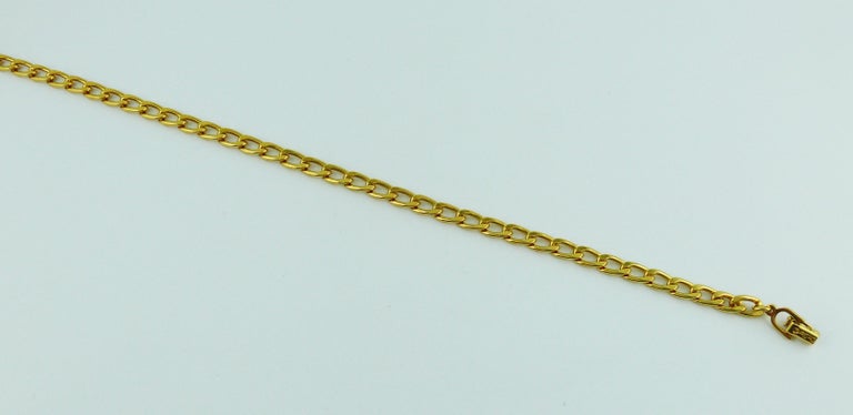 Christian Dior Vintage Jewelled Gold Tone Chain Sautoir Necklace at 1stDibs