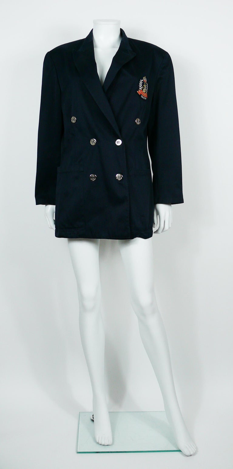 Jean Paul Gaultier Vintage Navy Blue Nautical Blazer For Sale at ...