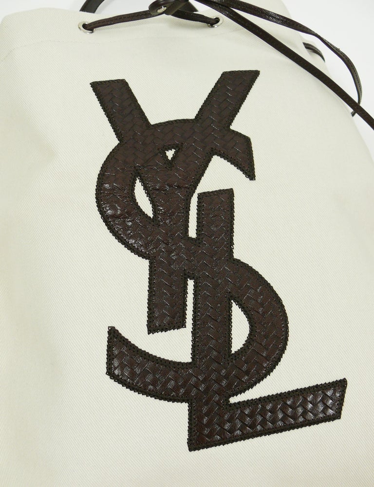 Yves Saint Laurent Canvas YSL Tote Bag at 1stDibs | ysl canvas tote bag ...