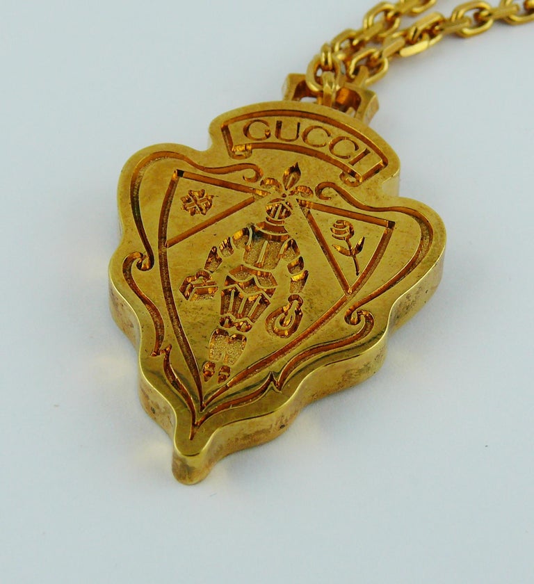 Gucci Vintage Gold Toned Crest Accessory at 1stdibs