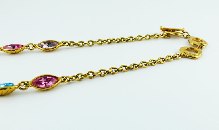 Yves Saint Laurent YSL Vintage Jewelled Floral Necklace For Sale at 1stDibs