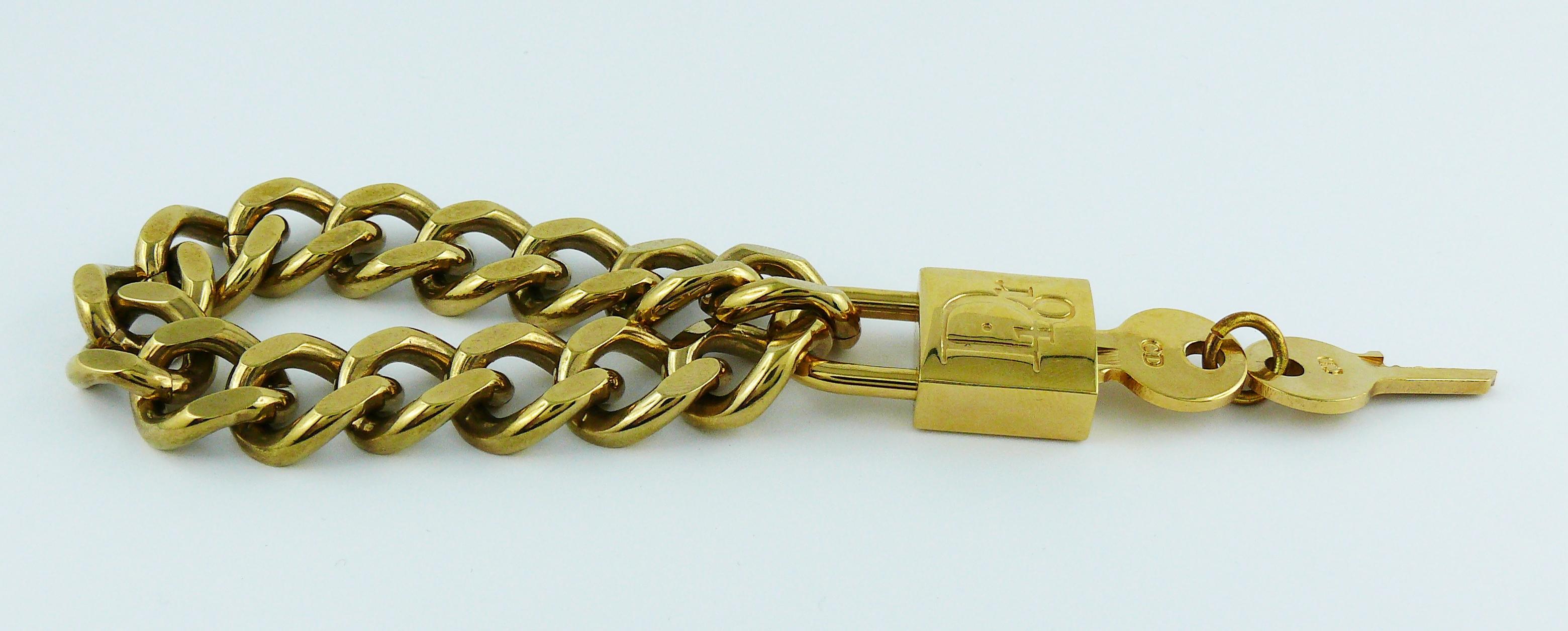 Christian Dior Gold Toned Lock and Key Bracelet at 1stDibs | dior lock ...