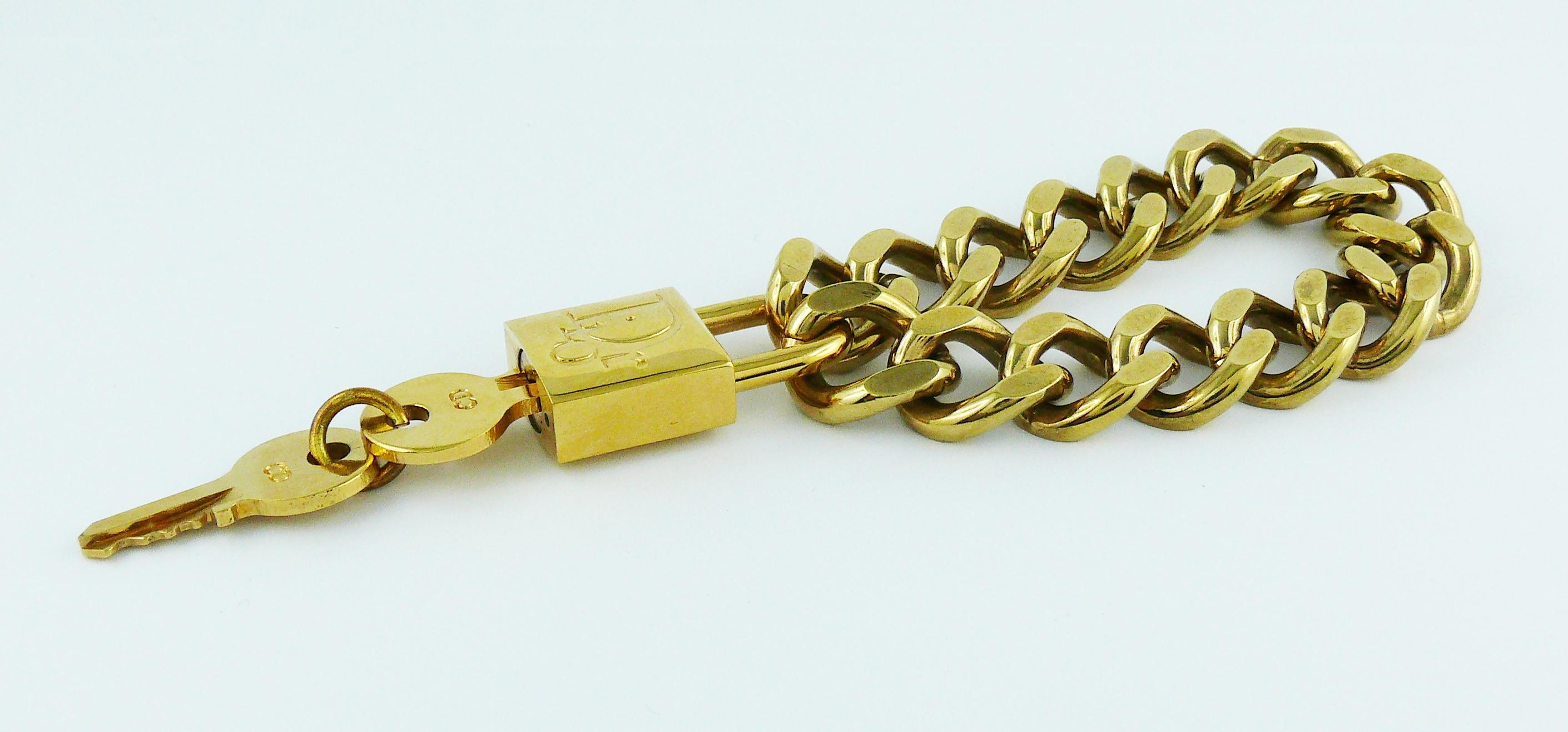 Christian Dior Gold Toned Lock and Key Bracelet at 1stDibs | dior lock ...