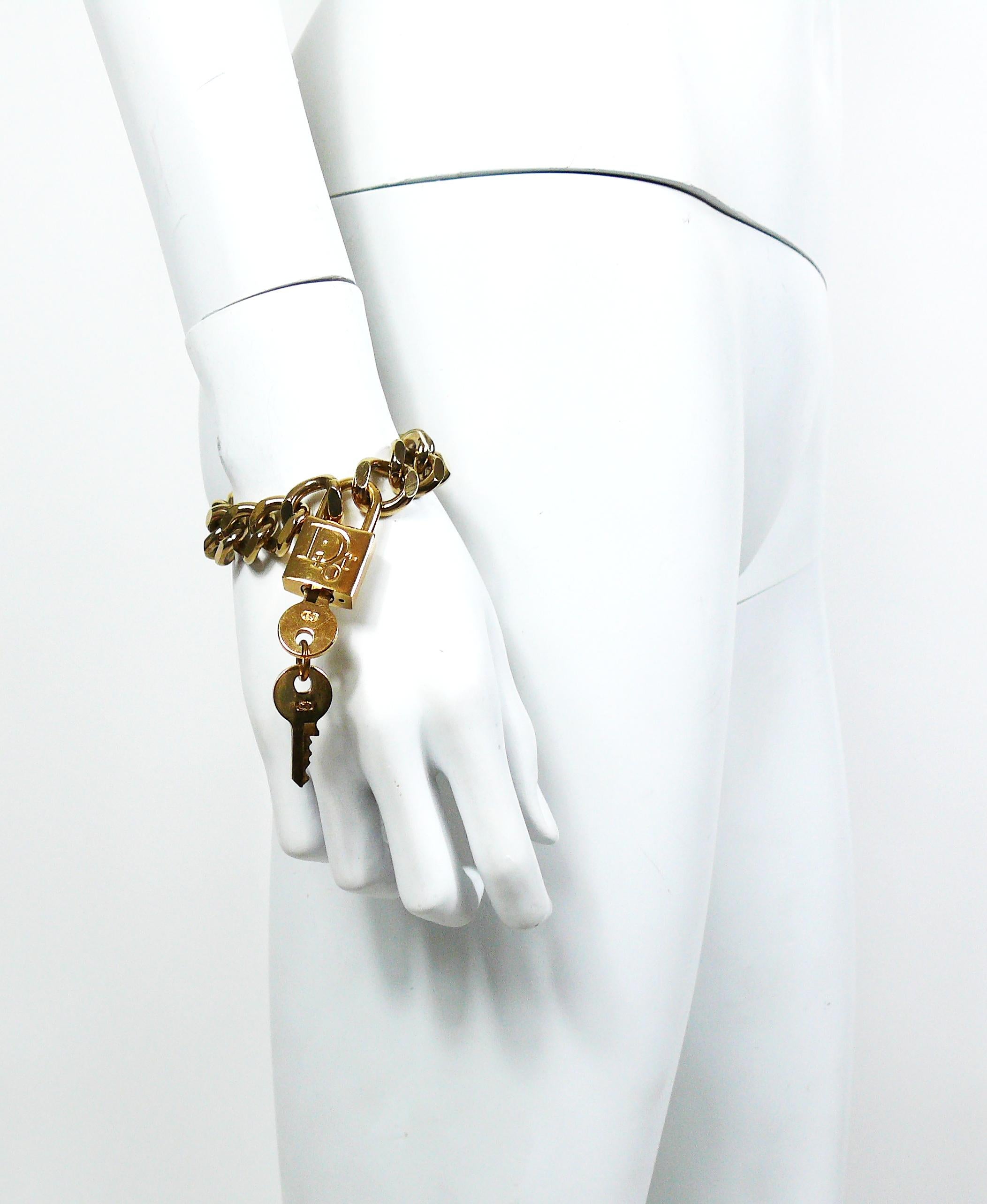 Christian Dior Gold Toned Lock and Key Bracelet at 1stDibs | dior lock ...