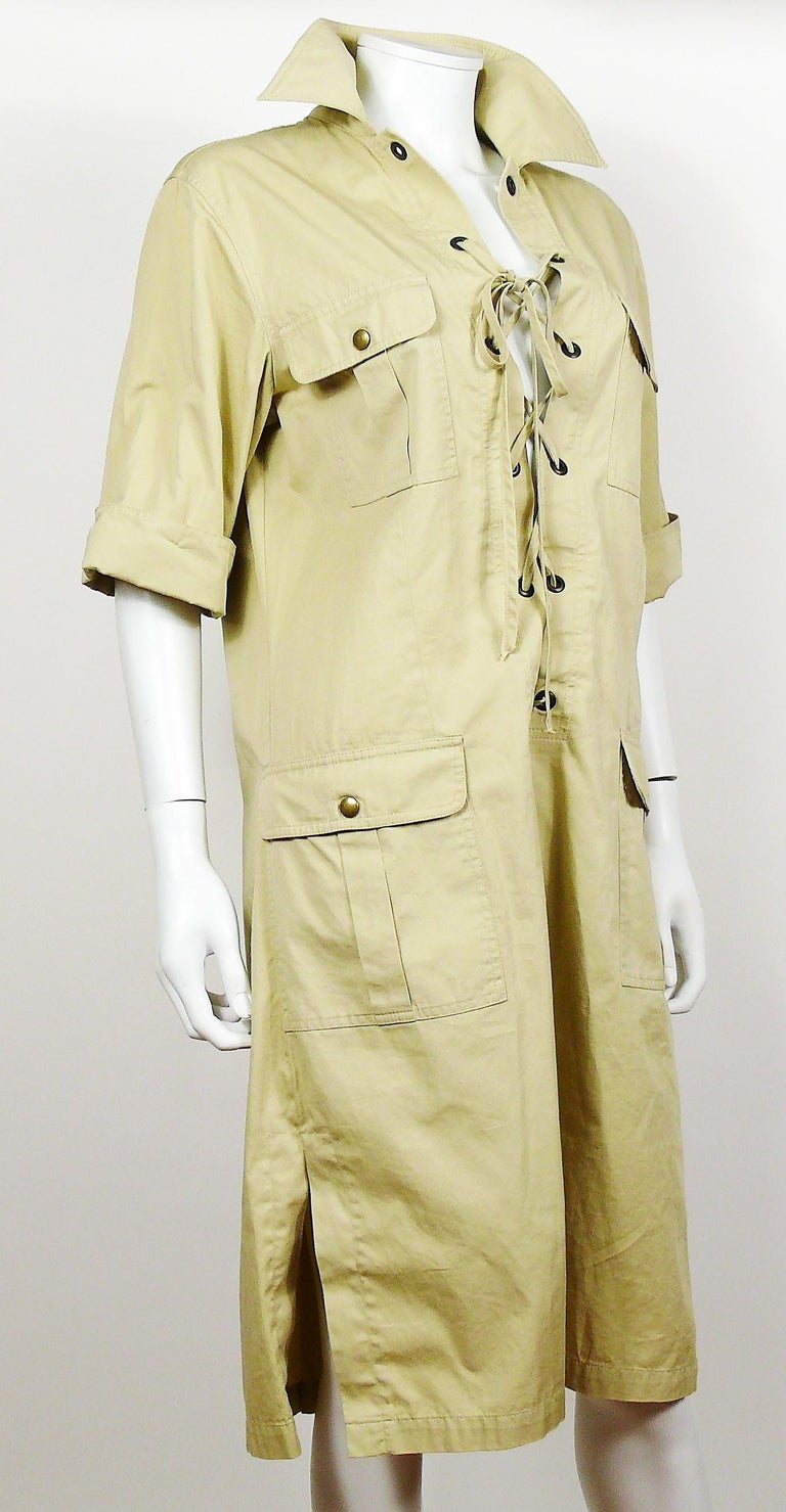 Yves Saint Laurent YSL Vintage Iconic Safari Dress US Size 10 at ...