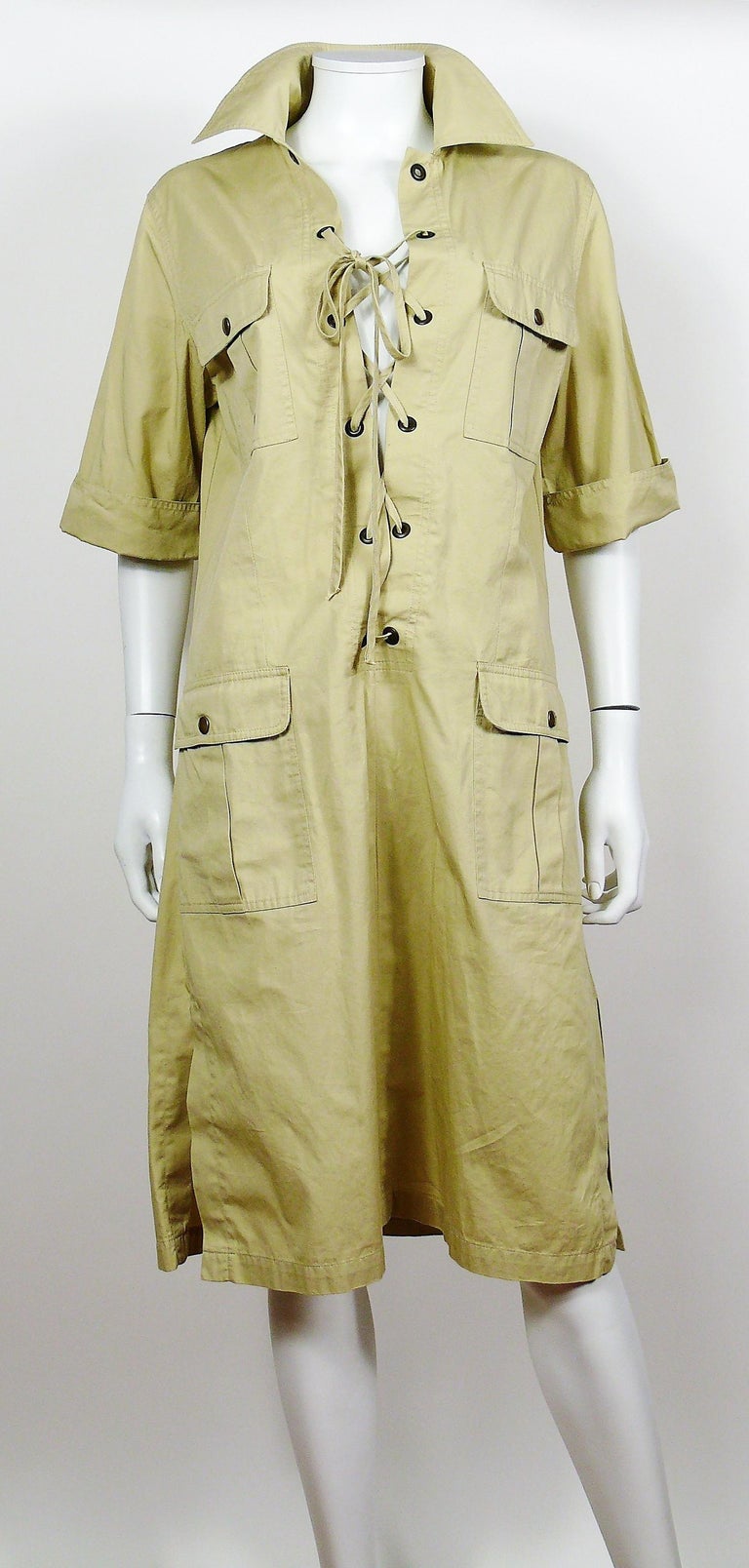 Yves Saint Laurent YSL Vintage Iconic Safari Dress US Size 10 at ...