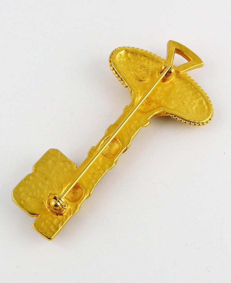Karl Lagerfeld Vintage Jewelled Key Brooch at 1stDibs